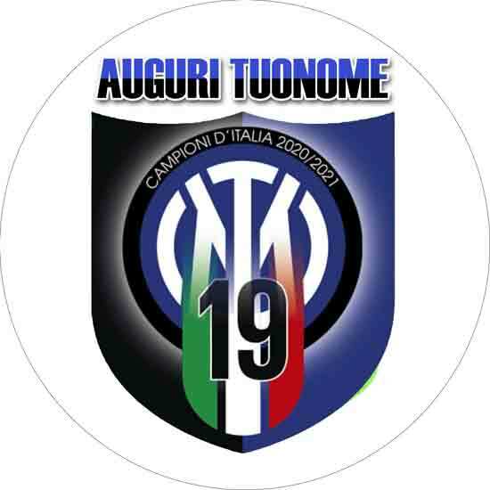 Cialda INTER CAMPIONI con NOME Decorazione Torta Ostia Zucchero per ...