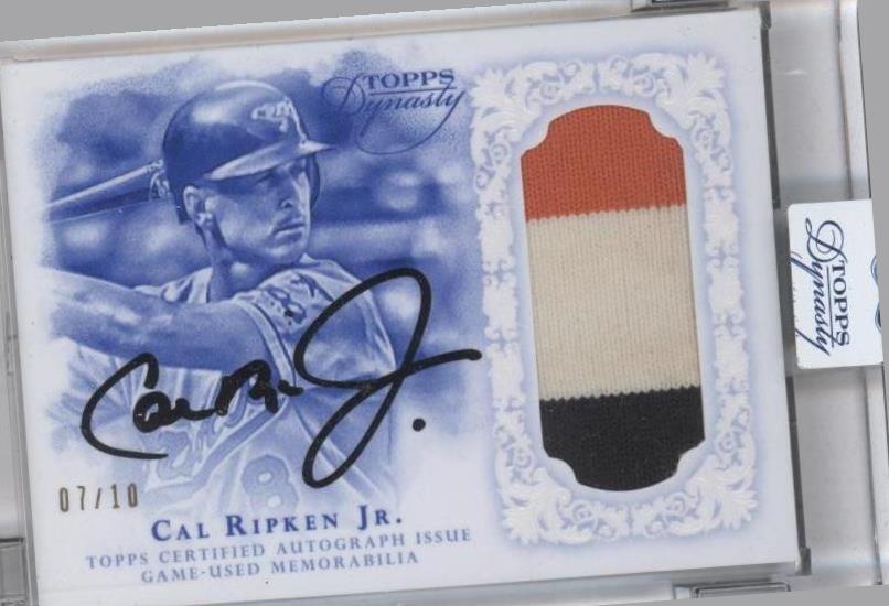 2015 Topps Dynasty - Autographed Patches #AP-CRJ7 Cal Ripken /10 (AU ...