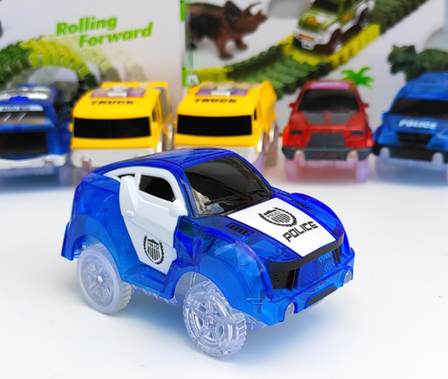 Magic-Tracks Cars Glow in The Dark 5 LED Lights Amazing Racing Track ...