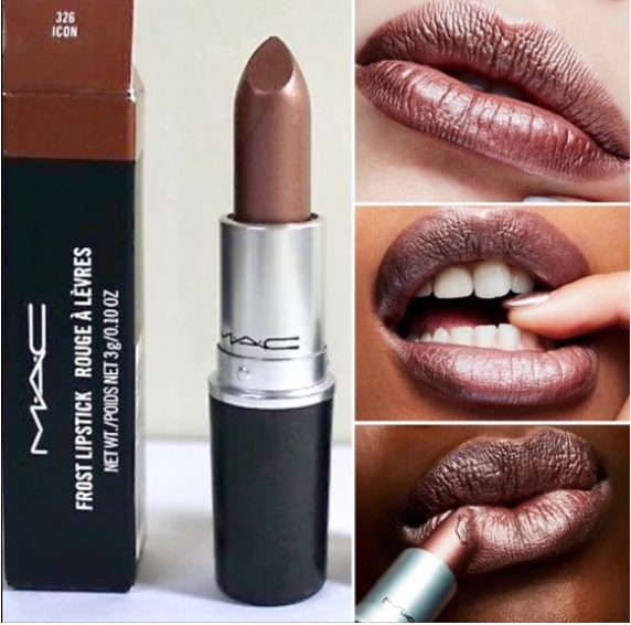 MAC Icon 326 Frost Lipstick Medium Brown Bronze Shimmer Frost Finish NIB eBay