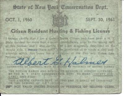 Licenses - 1960 Fishing License