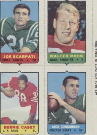 1969 Topps - Mini-Cards (4-in-1) Jack Concannon, Bernie Casey, Walt ...
