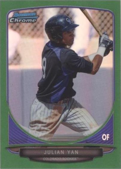 2013 Bowman Chrome Minis - Julian Yan #216 Green Refractor /75 (RC) for ...