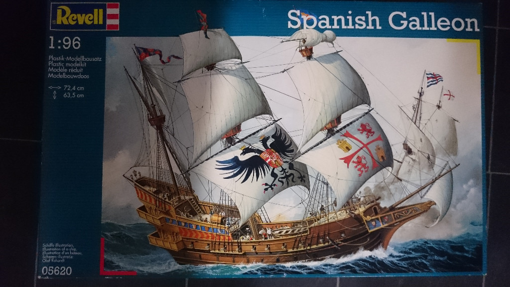 Revell 05620 1:96 Scale Spanish Galleon Model Kit (72.4cm x 63.5cm ...