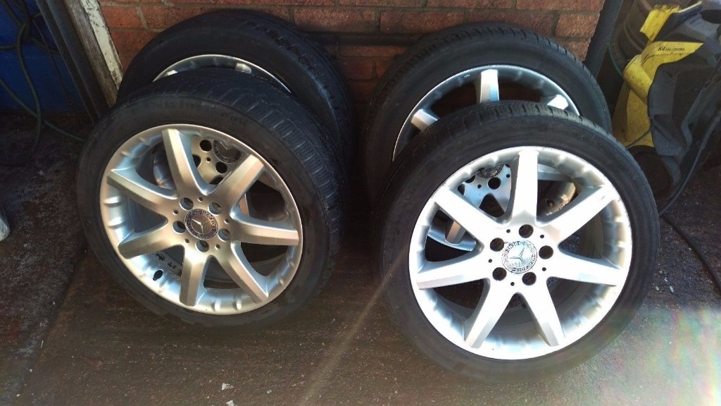 17" MERCEDES W203 C CLASS ALLOY WHEELS WITH TYRES 225/45R17 A2034011802 ...