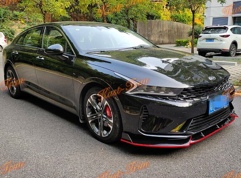 BLACK+RED FOR 2021 KIA K5 EX LX Front Bumper Lip Body Kit Spoiler Splitter 3X | eBay