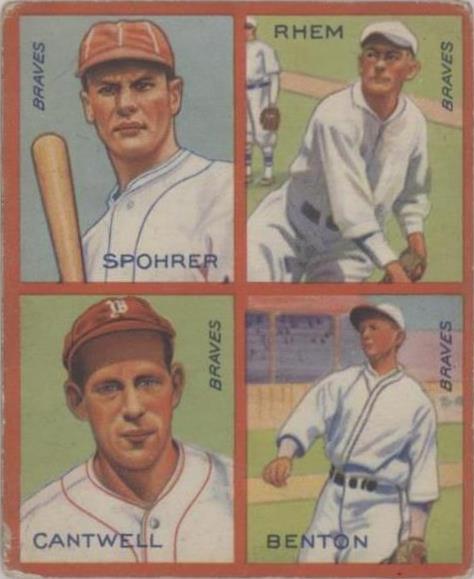 1935 Goudey 4-in-1 - R321 #8L Flint Rhem, Larry Benton, Ben Cantwell ...