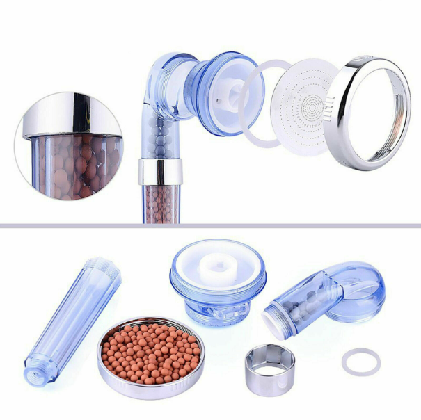 Shower Head 300 High Turbo Pressure 40 Water Saving Laser Ionic 3 Filters