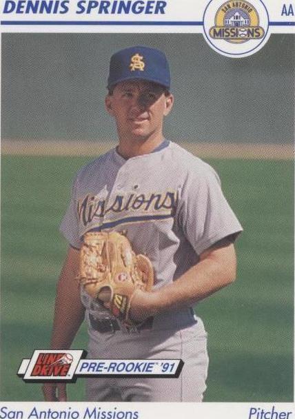 1991 Line Drive Pre-Rookie - AA Dennis Springer #541 (RC) for sale ...