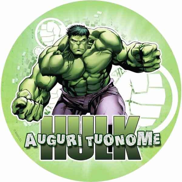 Cialda HULK Decorazione Torta Ostia o Zucchero 20cm AVENGERS - Palloni ...