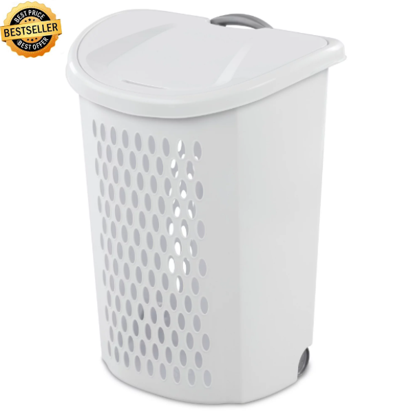 Plastic Laundry Basket | Sterilite Ultra Wheeled Hamper