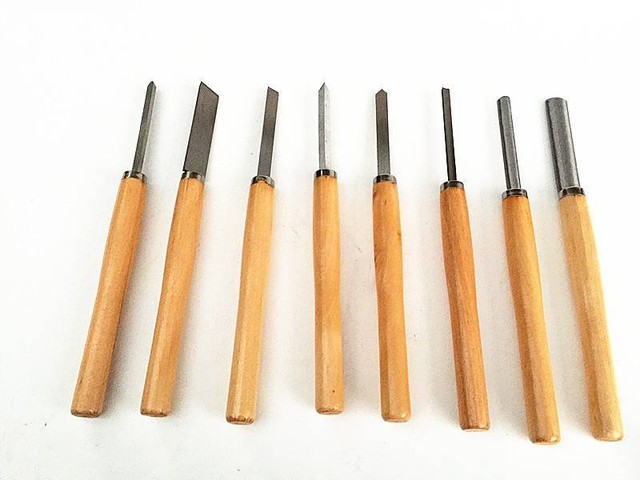 8 X Lathe Wood Turning Chisels Woodturning Chisel Set Carving Woo ...