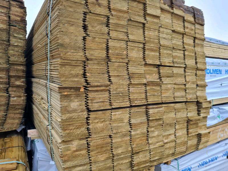 Tanalised Matchboard Timber Cladding (12mm x 120mm) (Coverage 112mm ...