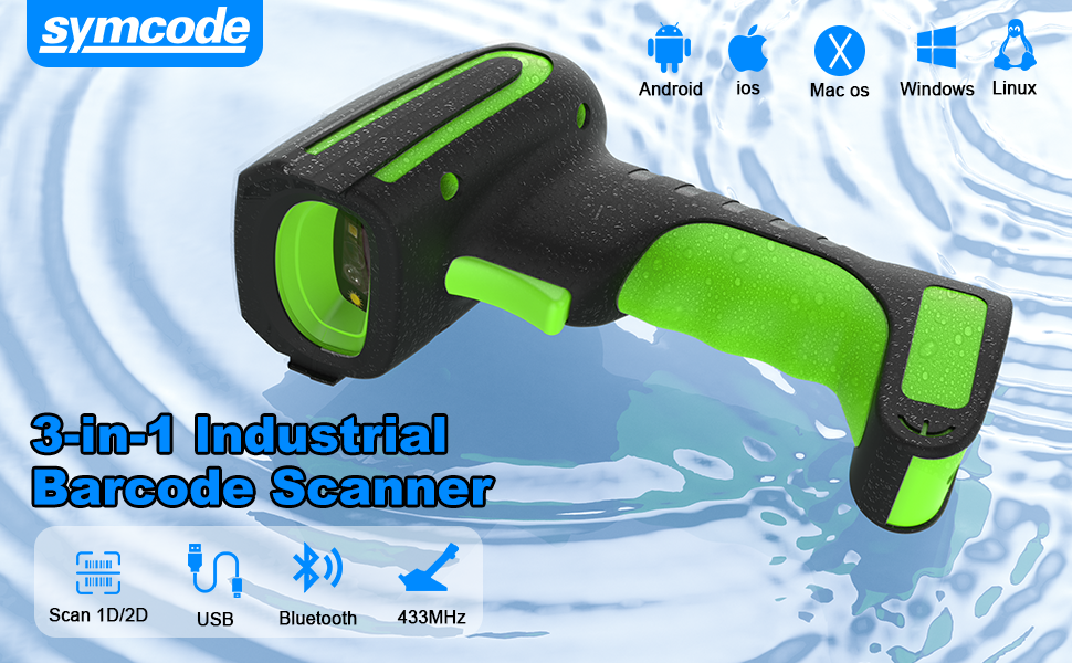 Stand 433 Wireless | Industrial Wireless 2d Bluetooth Barcode Scanner