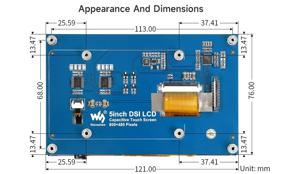 Dsi 800×480 | Waveshare 5inch Capacitive Touch Display For Raspberry Pi