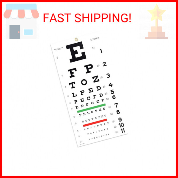 Snellen Eye Chart, Eye Charts for Eye Exams 20 Feet 22×11 Inches, Low ...