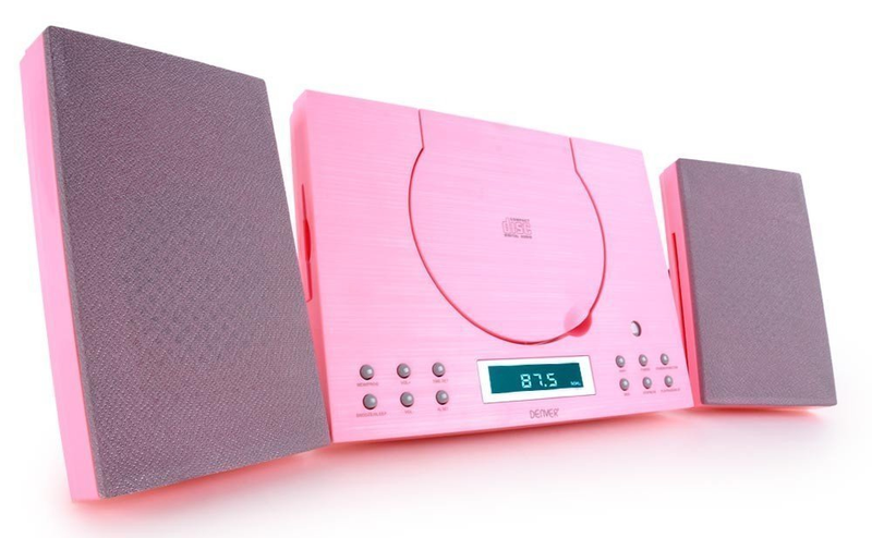 Denver MC-5010 Pink CD Player - Wall Mountable, Pink HiFi System With ...