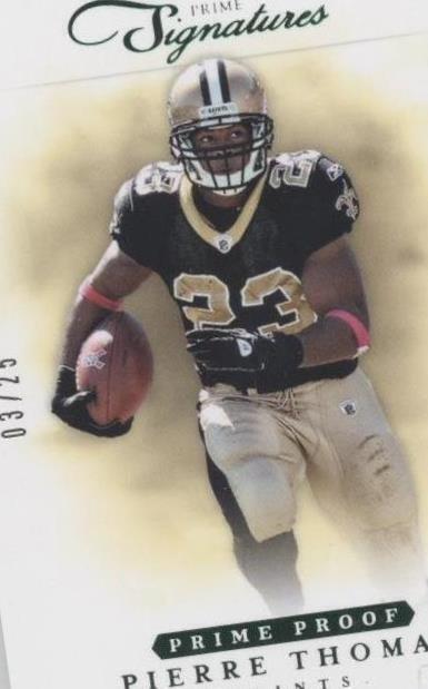 2012 Panini Prime Signatures - Pierre Thomas #73 Prime Proof Green /25 ...