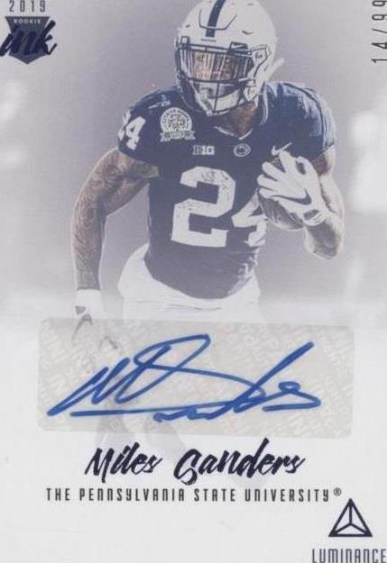 2019 Panini Luminance - Rookie Ink Miles Sanders #RI-MS Blue /99 (AU ...