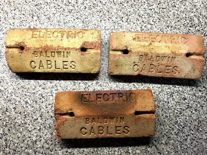 Antique Architectual Salvage Vintage Electric Cable Cover Clay Bricks ...