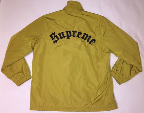 Supreme Old English Coaches Jacket Yellow 16 AW Gold Light Supreme Old English Coaches Jacket Yellow 16 AW Gold Light