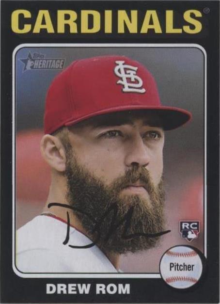 2024 Topps Heritage Mini - Rookies Drew Rom #382 Black Border "White ...
