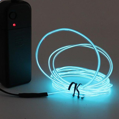 Battery Powered Neon LED Light Glow EL Wire String Strip Rope Tube Par ...