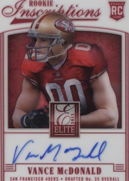 2013 Panini Elite - Rookie Inscriptions Vance McDonald #31 Blue Ink (AU ...