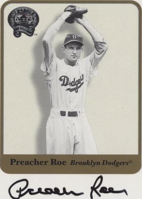 2001 Fleer Greats of the Game - Autographs Preacher Roe (AU) for sale ...