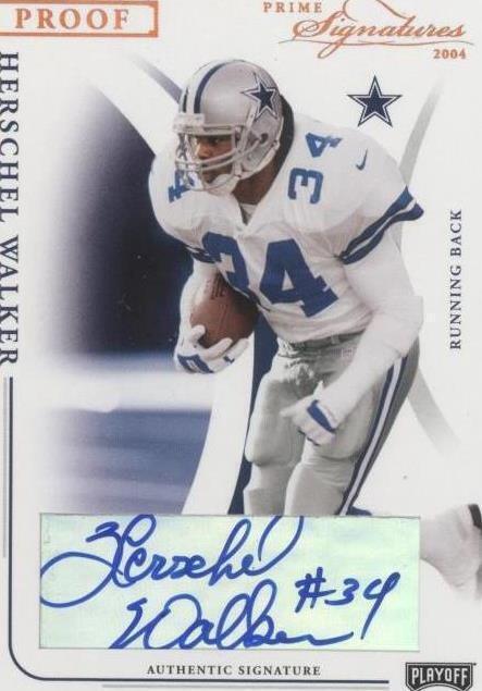 2004 Prime Signatures - Herschel Walker #29 Bronze Proof Signatures ...