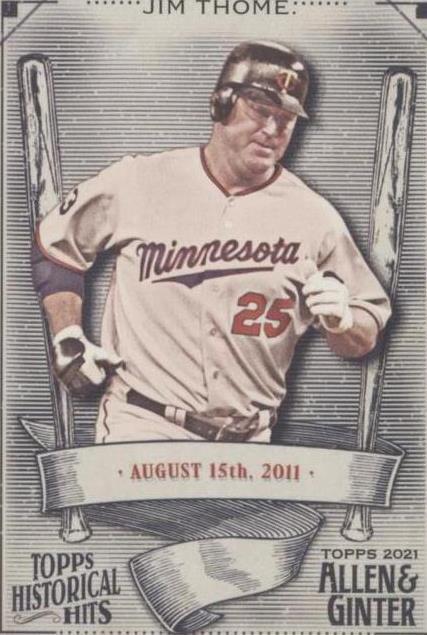 2021 Topps Allen & Ginter's - Historical Hits Jim Thome #HH-45 for sale ...
