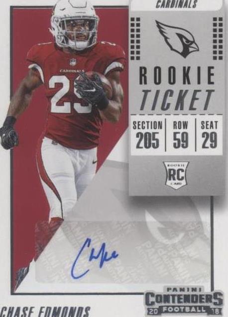2018 Panini Contenders - Rookie Ticket Autograph Chase Edmonds #180 (AU ...