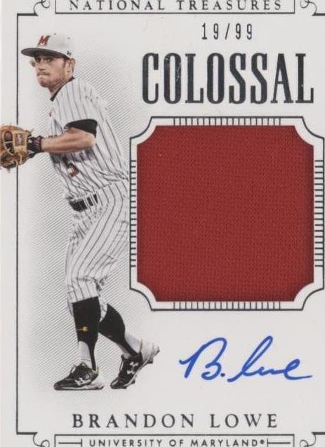 2015 Panini National Treasures College - Baseball Materials Signatures Brandon Lowe #BL Colossal ...