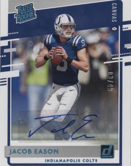2020 Panini Donruss - Rated Rookie Canvas Autographs #312 Jacob Eason ...
