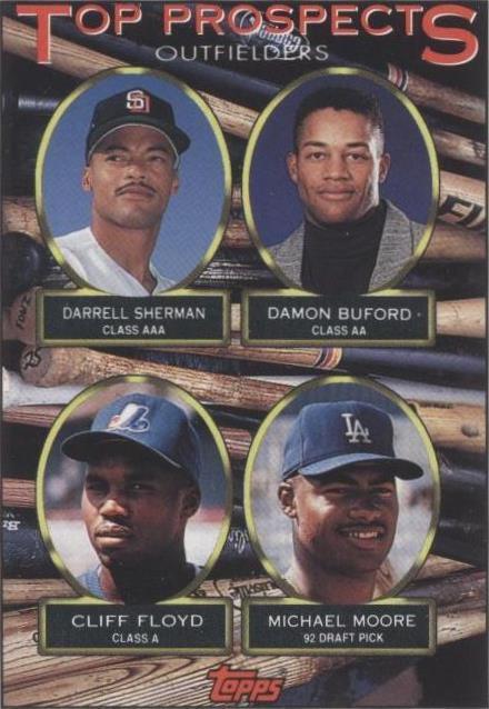 1993 Topps - Top Prospects #576 Cliff Floyd, Damon Buford, Darrell ...
