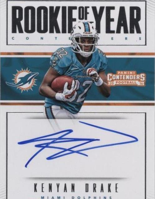 2016 Panini Contenders - Rookie of the Year Contenders Kenyan Drake #14 ...