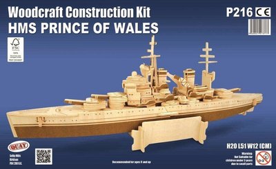 HMS Prince of Wales: Woodcraft Quay Battleship Construction Wooden 3D ...