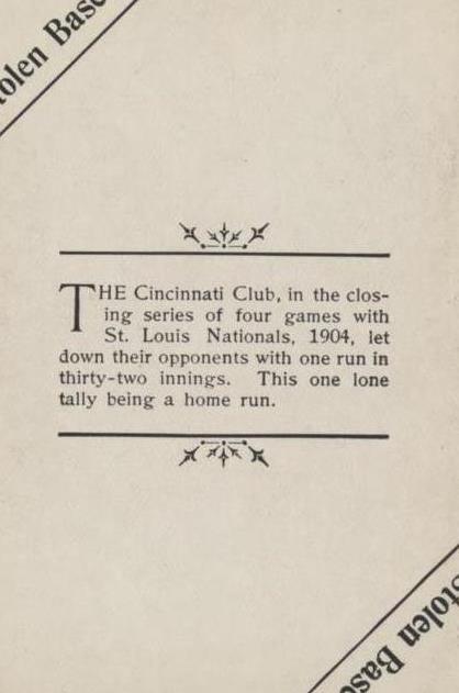 1904 Fan Craze - Cincinnati Reds Trivia #SBCR Cincinnati Reds for sale ...