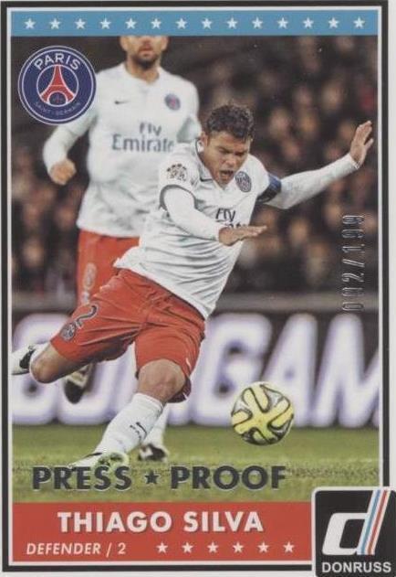 2015 Panini Donruss - Thiago Silva #54 Press Proof Silver Base /199 for ...