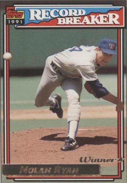 1992 Topps - Record Breaker Nolan Ryan #4 Gold Winner Small Topps Gold ...