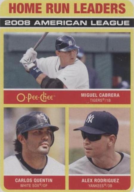 2009 O-Pee-Chee - League Leaders Alex Rodriguez, Miguel Cabrera, Carlos ...