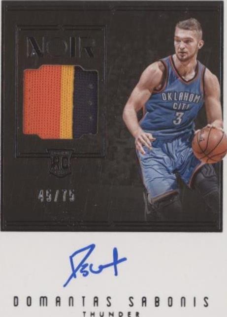 2016-17 Panini Noir - Rookie Patch Autographs Color #122 Domantas ...