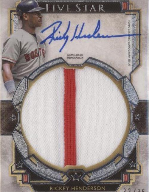 2018 Topps Five Star - Autograph Jumbo Patch Rickey Henderson #FSJP-RHE ...
