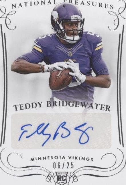 2014 Panini National Treasures - Signatures #S-TBR Teddy Bridgewater ...