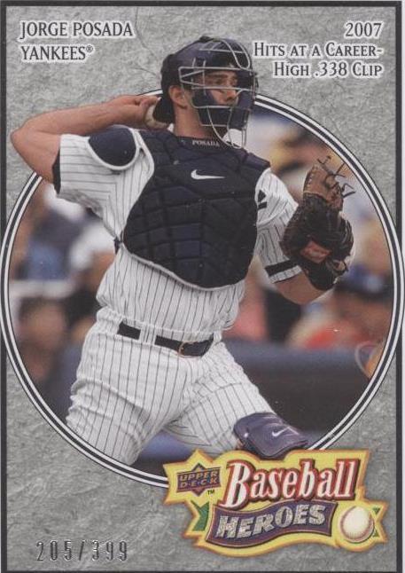 2008 Upper Deck Baseball Heroes - Jorge Posada #117 Charcoal /399 for ...