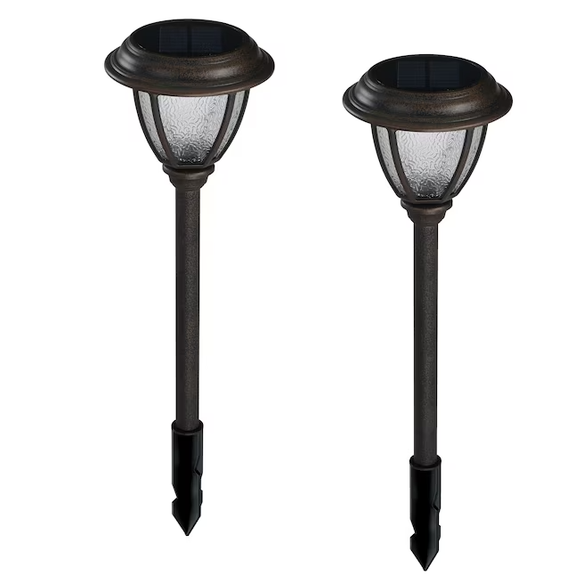 Portfolio 2-Pack Solar LED Outdoor Path Light 24-Lumen