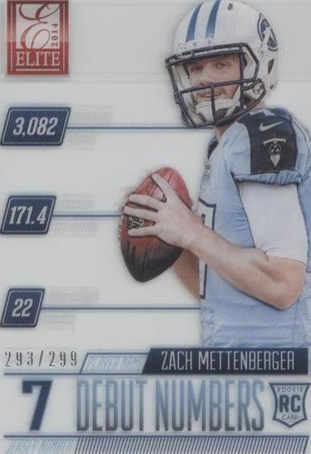 2014 Panini Elite - Rookie Debut Numbers Zach Mettenberger #RN-18 /299 ...