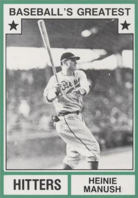 1982 TCMA Baseball's Greatest - Hitters Heinie Manush #1982-30 White ...