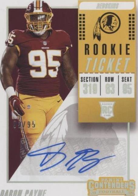 2018 Panini Contenders - Rookie Ticket Autograph Stubs #149 Daron Payne ...