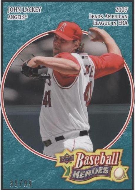 2008 Upper Deck Baseball Heroes - John Lackey #85 Sea Green /99 for ...